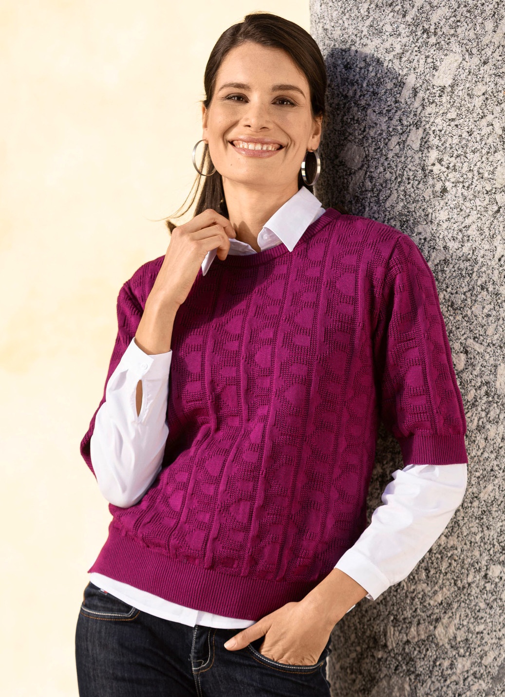 Damen - Pulli in Strickmix - FUCHSIA - 36 | Brigitte Salzburg