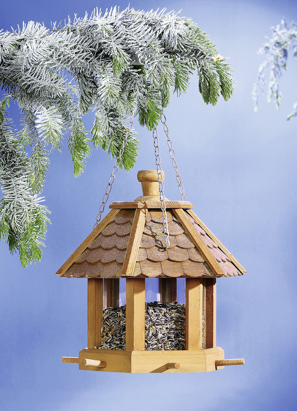Holz-Futterhaus mit Schindeldach - BRAUN - 000 | Brigitte Salzburg